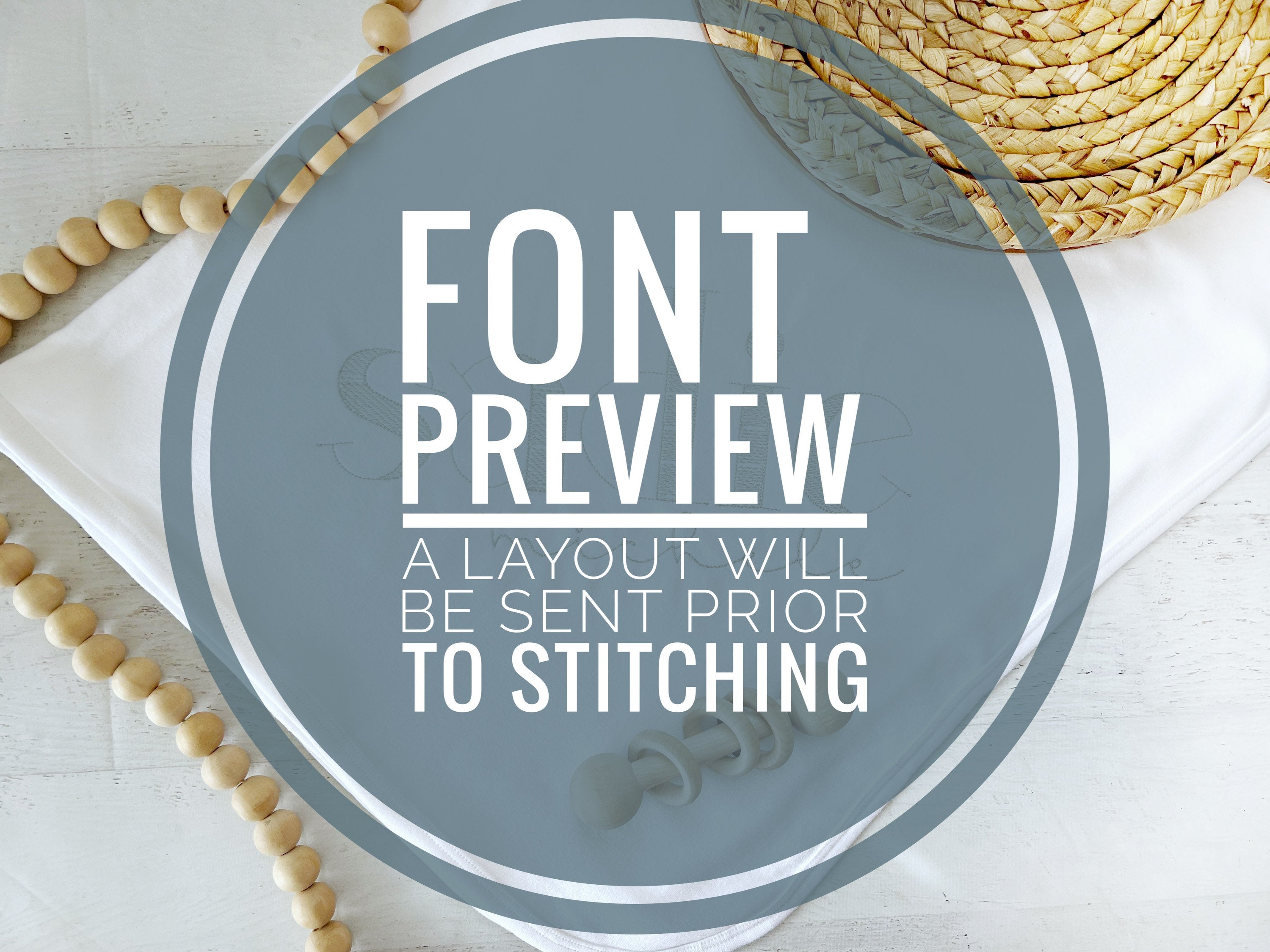 Font preview - a preview of the design and font will be sent to you pr ...